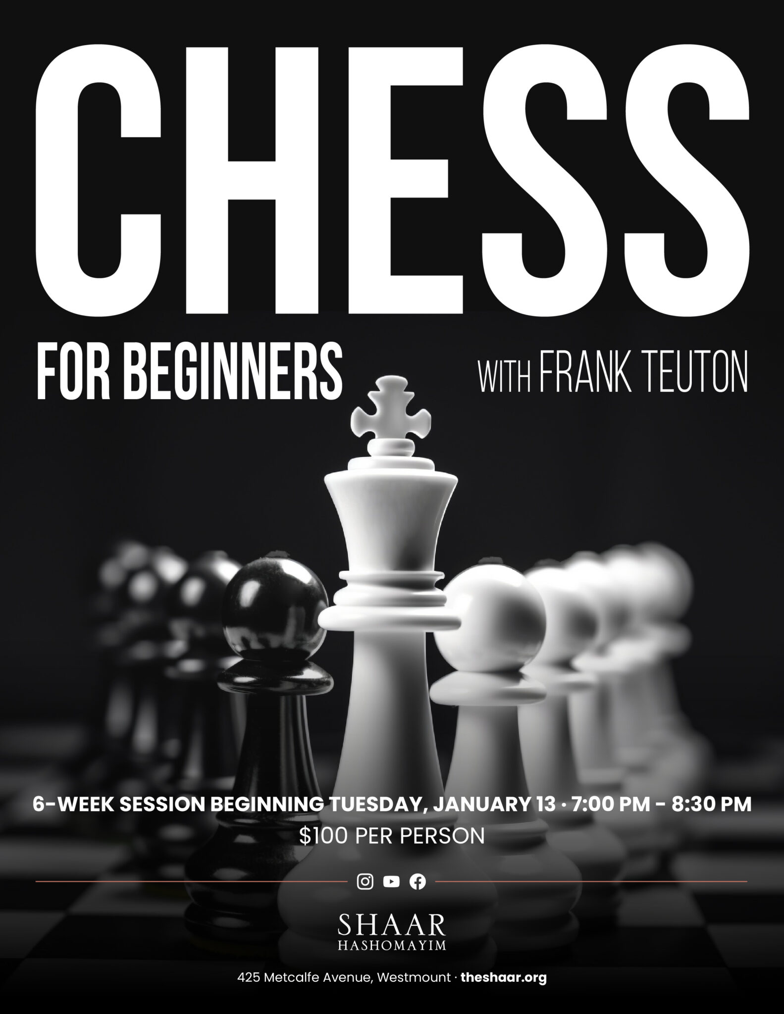 Chess for Beginners – Winter 2026 Session – The Shaar